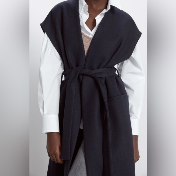 Zara | Jackets & Coats | Zara Wool Blend Belted Vest | Poshmark
